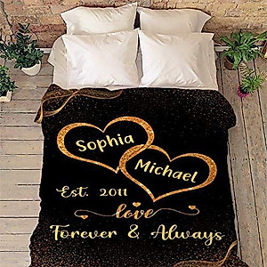 Customized Fleece Blankets for Wife with Husband's Name, Best Gift for Your Life Partner with Quotes, Valentine's Day Gifts, Birthday Gift, for Wife, Supersoft and Cozy Blanket