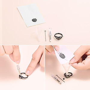 Cremation Ring for Ashes Golden Memorial Keepsake For Ashes Urn Ring Ashes Holder Locket (Black, 8)