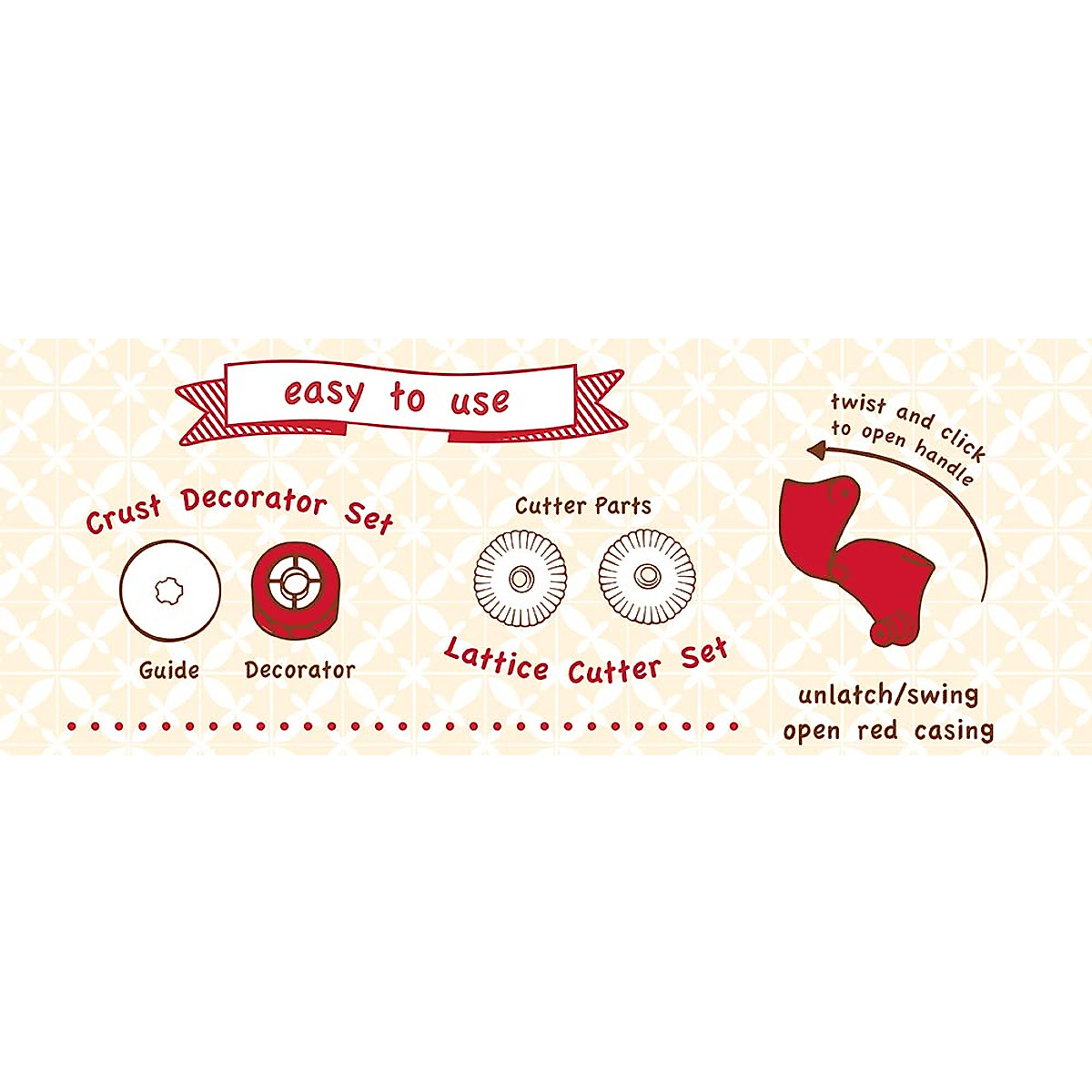 Talisman Designs Pastry Wheel Decorator & Cutter Set | Dishwasher Safe & Food Safe | Pie Crust Cutters | Kitchen Baking Cutters | Pie Decorator | Dough Cutter