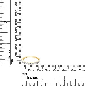 SAVEARTH DIAMONDS 1/2 cttw Round Cut Lab Created Moissanite Diamond Half Eternity Wedding Band Ring In 14K Yellow Gold Over Sterling Silver (VVS1 Clarity, 0.50 Cttw) Ring Size-9