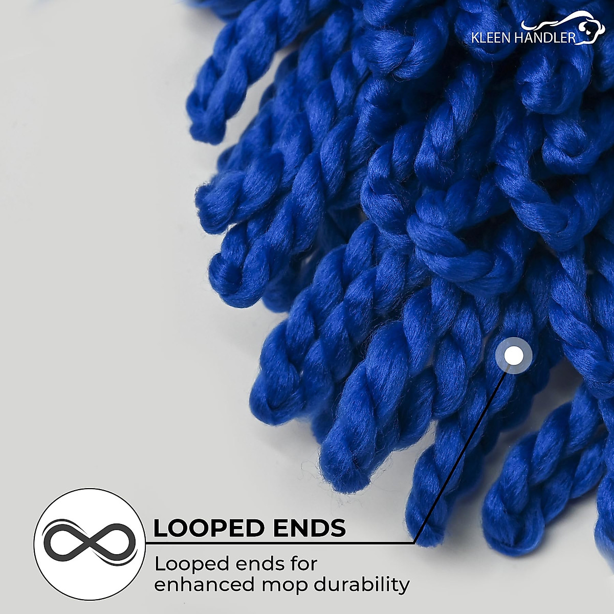 KLEEN HANDLER 36 Inch Microfiber Dust Mop, Large Washable Commercial Dust Mop, Sweeper, Janitorial Dust Mop Head Replacement, Push Mop Broom, Blue