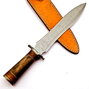 UK UNIQUE SHARP KNIVES Damascus Steel Dagger Knife DK.4012 - Beautiful Rose Wood & Black Micarta Handle