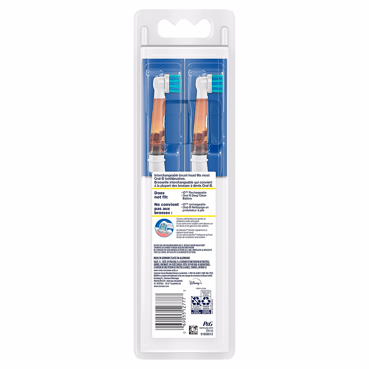 Oral-B Kids Extra Soft Replacement Brush Heads featuring STAR WARS, 2 count