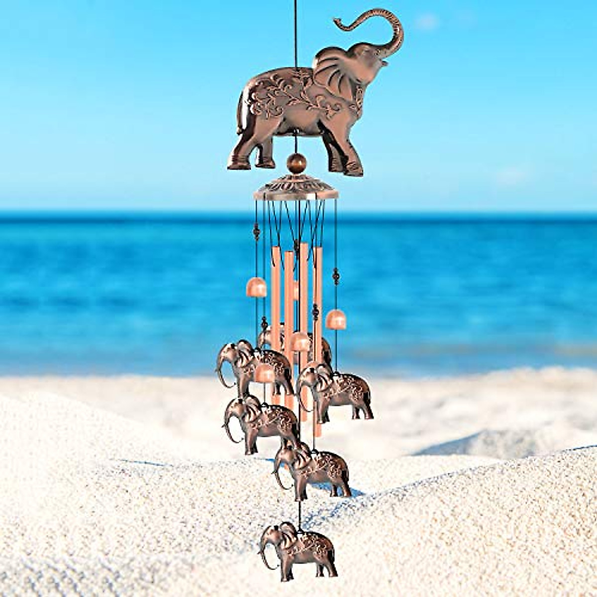 Elephant Wind Chime, Copper Wind Chime, Elephant Decor, Garden Decor, Yard Decor, Elephant Gifts