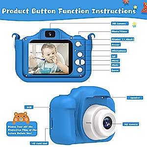 KeBuLe Kids Camera for Girls and Boys,Children Camera Digital Video, Kids Camera 2.0 Inches Screen 20.0MP Video, 32GB SD Card Include, Kid Toys Gift for Birthday, Chrismats Gift for 3-12 Years Old