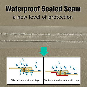 SunPatio Outdoor Chaise Lounge Covers, 2 Pack Patio Chaise Cover 84" L x 30" W x 24" H, Heavy Duty Waterproof Beach Chair Cover with Seam Taped, Helpful Air Vents, All Weather Protection, Taupe