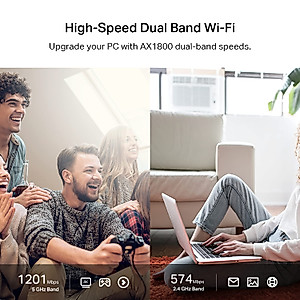 TP-Link WiFi 6 USB Adapter for Desktop PC - (Archer TX20U Plus) AX1800 Wireless Network Adapter with 2.4GHz, 5GHz, High Gain Dual Band 5dBi Antenna, WPA3, Supports Windows 11/10