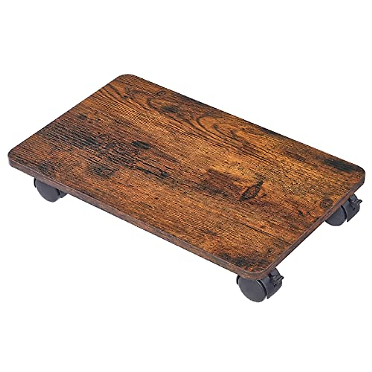 HOMCENES CPU Stand, Mobile PC Stand, Computer Tower Stand with 4 Caster Wheels Fits for Most Computer Tower, Gaming PC, Printer, Adjustable CPU Holder Under Desk (Rustic Brown)