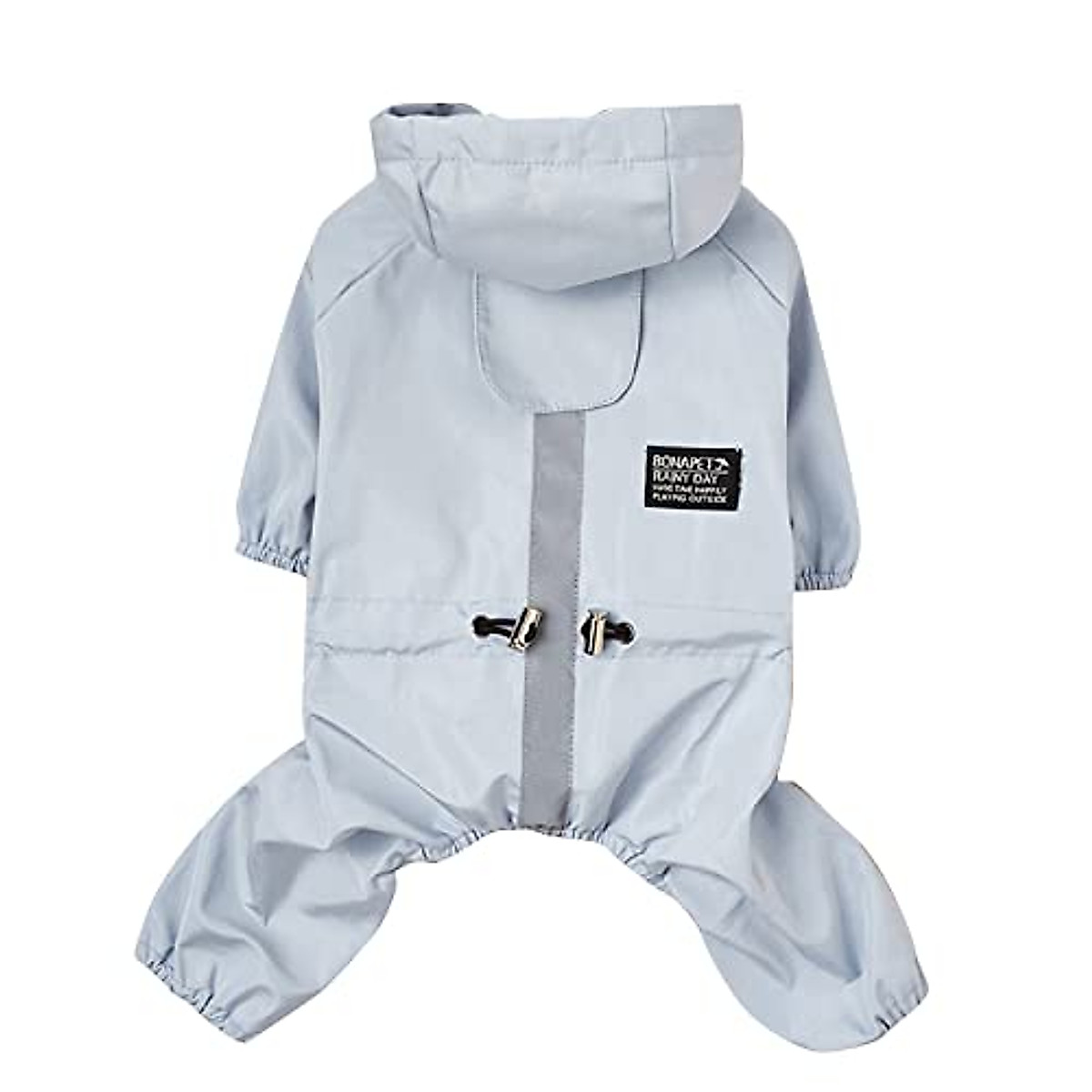 Dog Raincoat Adjustable Puppy Dog Raincoats Waterproof Dog 4 Legs Raincoats Coat for Small Medium Dogs Poncho with Reflective Strap Pet Raincoat with Reflective Stripe and Leash Hole (Small, Blue)