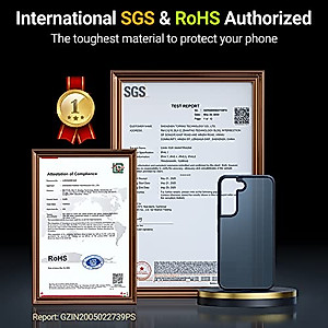 TORRAS Shockproof Galaxy S22 Case, [Military Grade Drop Tested] Translucent Matte Hard Back & Soft Edge Slim Protective Compatible for Samsung S22 Case 5G Guardian Series, Black