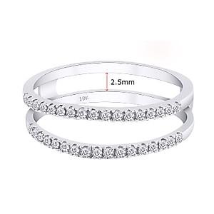 Jewel Zone US 1/4 Cttw Diamond White Natural Diamond Enhancer Engagement Ring Wrap in 10k Solid White Gold (0.25 Ct)