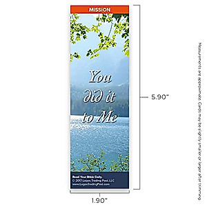 Christian Bookmark with Bible Verse, Pack of 25, Mission Themed, You Did It To Me, Matthew 25:40