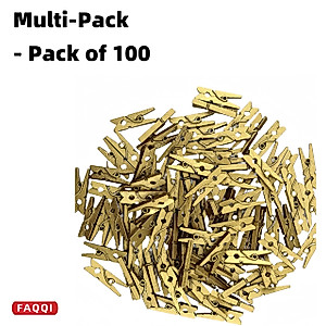 Gold Clothes Pins 100 Pack - Mini Clothespins for Photos, Crafts, and More