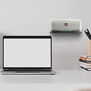 Wall Shelf Speaker Stand, TXEsign Small Wall Shelf Speaker Mount for Bluetooth Speaker, Webcam, Cell Phones, Toy Display Shelf Acrylic Floating Speaker Shelf (9-Inch (Black))