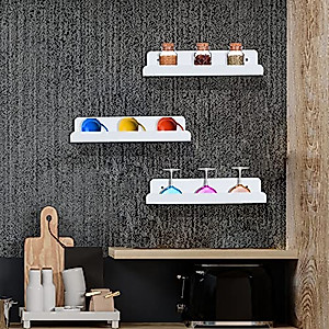 Plantex Acrylic Shelf- Floating Wall Ledge Display Shelf for Bathroom/Kitchen/Bedroom/Livingroom- Wall Mounted (White)