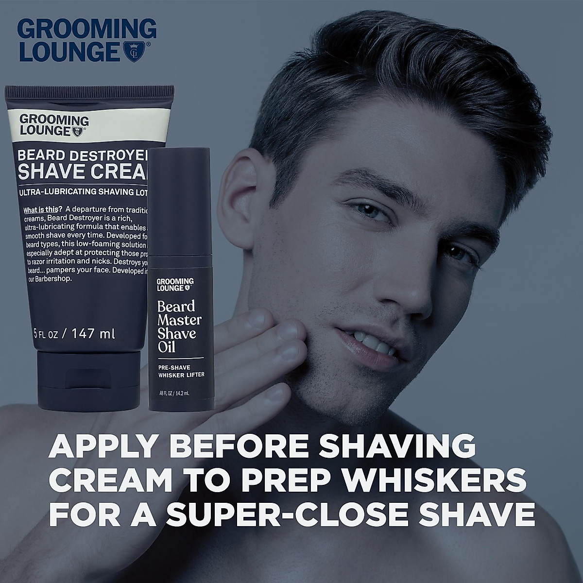 Grooming Lounge Beard Master Shave Oil - Eliminates Razor Drag and Burn - No Clogged Pores or Residue - Can be Used Solo or With a Cream - Translucent Solution - No Parabens - Cruelty Free - .5 oz