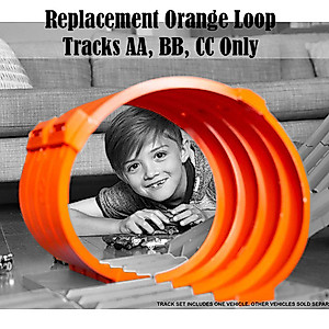Hot Wheels Replacement Parts Playset FTH77 - Track Builder System Race Crate Die-Cast Car Track ~ Replacement Orange Loop Tracks AA, BB, CC