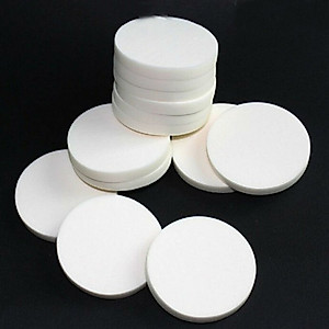 AKOAK 20pcs Round Make Up Facial Face Soft Sponge Cosmetic Puff Women Lady Beauty Makeup Foundation Powder Puff (SKIN10 + WHITE10)