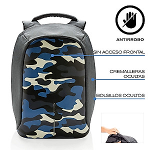 XDDesign Bobby Compact Print Anti-Theft Laptop USB Backpack Camouflage Blue