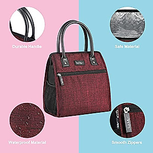 Nicole Miller Insulated Lunch Bag Tote Thermal Soft Side Wide-Open Cooler Ice Bag Lunch Box for Food with Drink Bottle Holder for Women, Men, Picnic, Boating, Beach, Fishing & Work