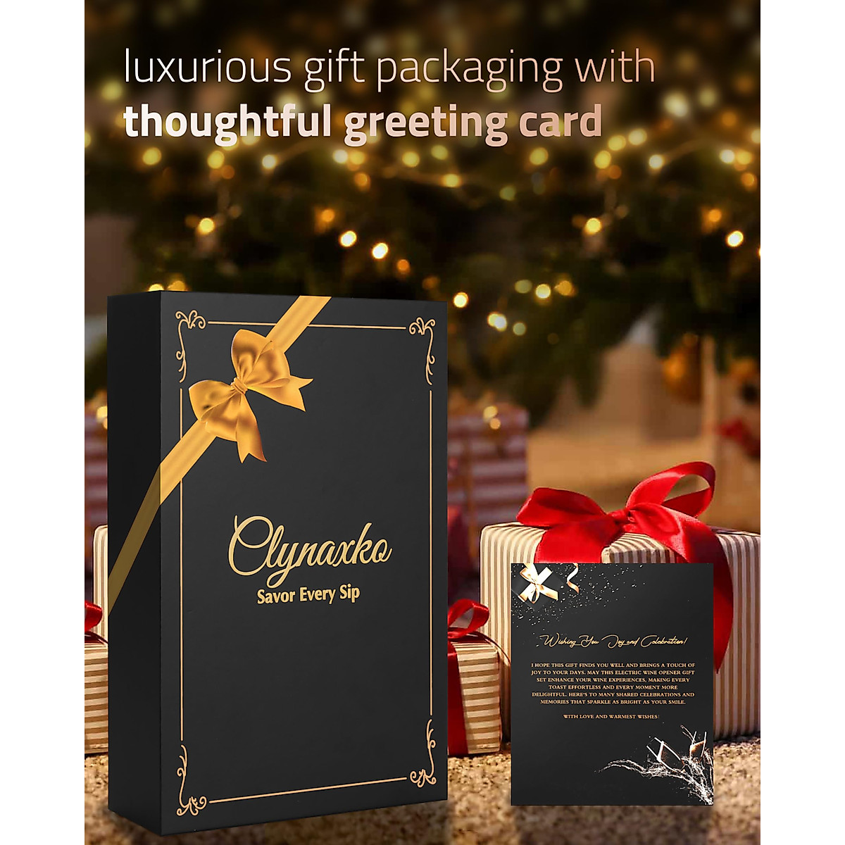 Electric Wine Opener Set - Premium Wine Gifts with Wine Opener, Foil Cutter, Wine Aerator, Vacuum Stopper, and Elegant Gift Box - Ideal Christmas Gift for Unforgettable Moments