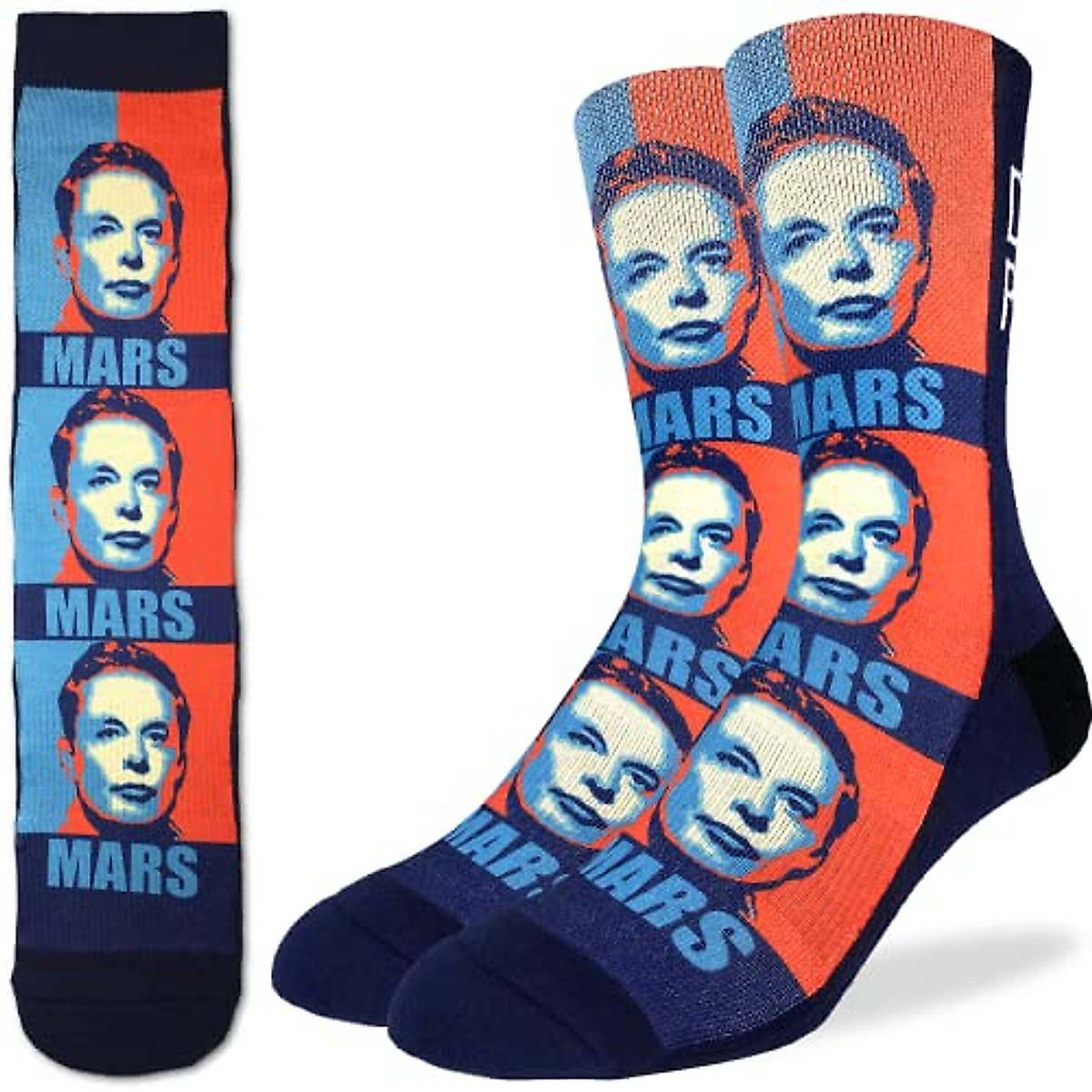 Good Luck Sock Men's Elon Musk Socks, Adult, Shoe Size 8-13