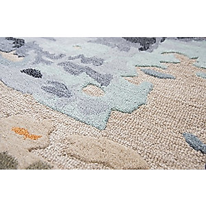 Rizzy Home | MO999A | Mod Collection | Wool / Viscose Area Rug | 8' x 10' | Tan/Gray/Black/Orange/Red/Gold/Aqua Abstract