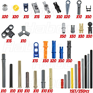 Habow 882pcs Technic-Parts Axle-Pin-Connector Compatible with Lego-Technic, Technic Bush Technic Chain Link Technic Tooth Rubber Band Etc. MOC Replacement Pieces and Parts.