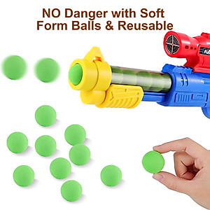 FiGoal Hungry Feeding Game Toy Guns for Boys/Girls, Shooting Games with Electronic Target, Party Cool Toys with LCD Score Record, Sound, 12 Soft Foam Balls, for Kids Age 3-10 Gifts for Valentine's Day