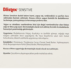 Blistex Simple & Sensitive Lip Balm, 0.15 Ounce Tube – Hypo-Allergenic Unflavored Lip Balm, Gentle Lip Moisturizer For Dry Lips, Contains Shea & Cocoa Butter