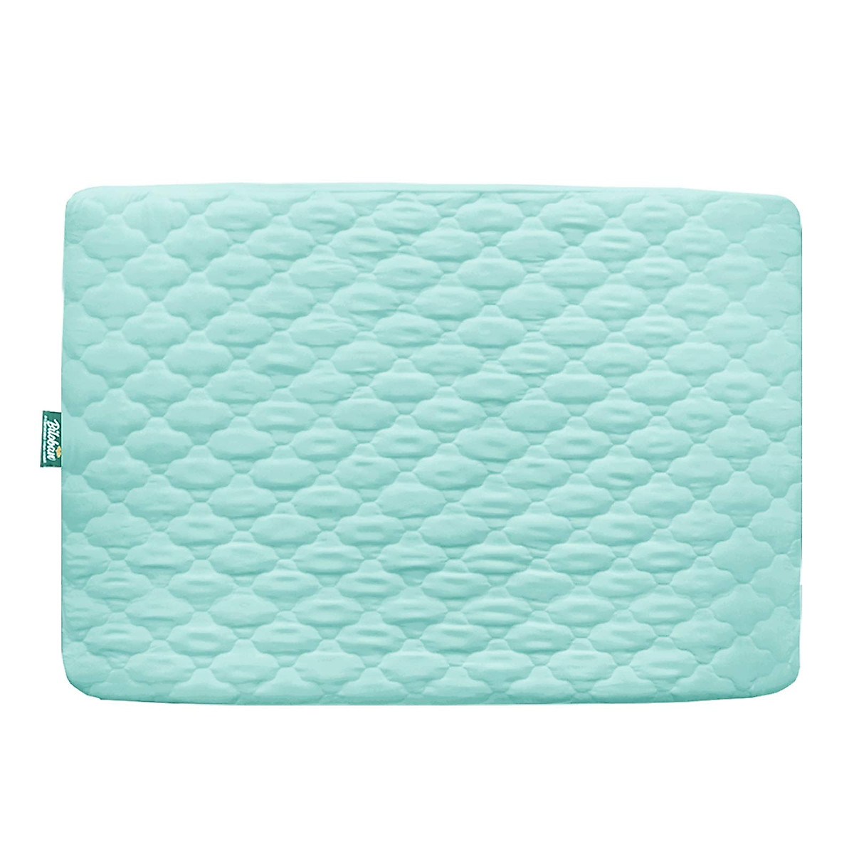 Pack n Play Sheet Quilted Waterproof Protector, 2 Pack Premium Fitted Pack n Play Pad Cover 39" X 27" fits for Baby Foldable and Playard Mattress, Portable Mini Crib, Gray&Aqua