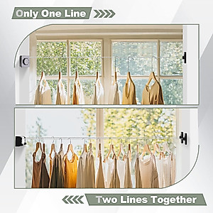 LeeQinersw Retractable Clothesline Indoor - Double Laundry Line ABS Case Wall Mounted Expandable Heavy Duty Washing Line for Hanging Clothes Outdoor 13.8ft 304 Stainless String