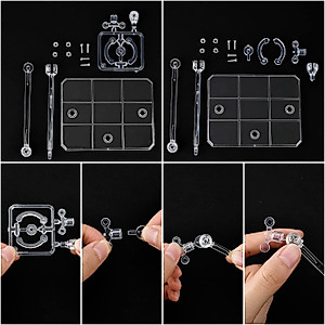 FINGERINSPIRE 8Pcs Action Figure Stand Assembly Action Figure Display Holder Base Doll Model Support Stand for 6 inch Action Figures or Effects Clear 1/144 HG/RG Gundam Figure Model Toy