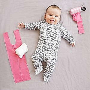 Oh Baby Bags Dirty Diaper Bag Dispenser, Clip On Bag Holder Attaches to Any Diaper Bag, 48 Count Large Tie Handle Bags,