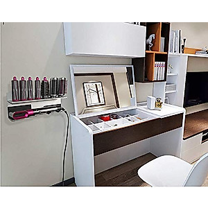 LandHope Wall Mounted Holder for Dyson Airwrap Styler Accessories Storage Stand Rack Bracket with Adhesive for Home Bedroom Bathroom Organizer (Black)