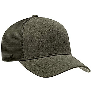 Flexfit Melange UniPanel Trucker Cap, Olive, Large/XLarge