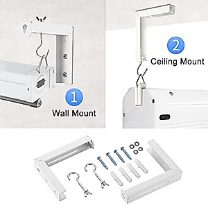 suptek Universal Projector Screen Wall Mount L-Brackets Wall Hanging Mount 6 inch Adjustable Extension Mounting Hooks for Projection Screen up to 66 lbs, 30 kg Capacity Each, PRL001, White (1 Pair)
