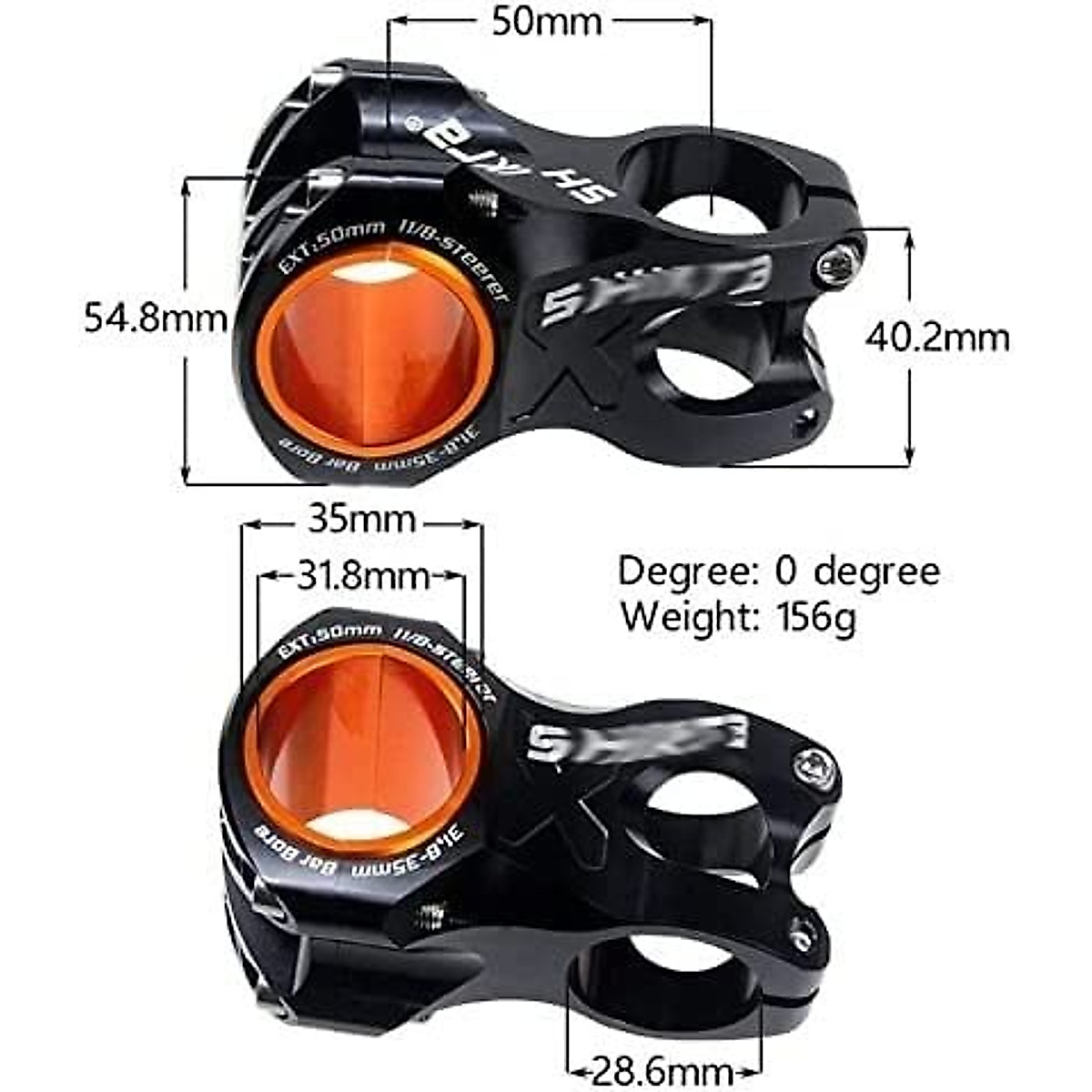 ZECHAO Bike Stem,Ultralight Stem 31.8mm-35mm Mountain Road Bike Stem 50mm Bike Riser Mountain AM XC DH Stem Handlebar Stem Bike Stem (Color : Blue, Size : 28.6 * 31.8 * 50MM)