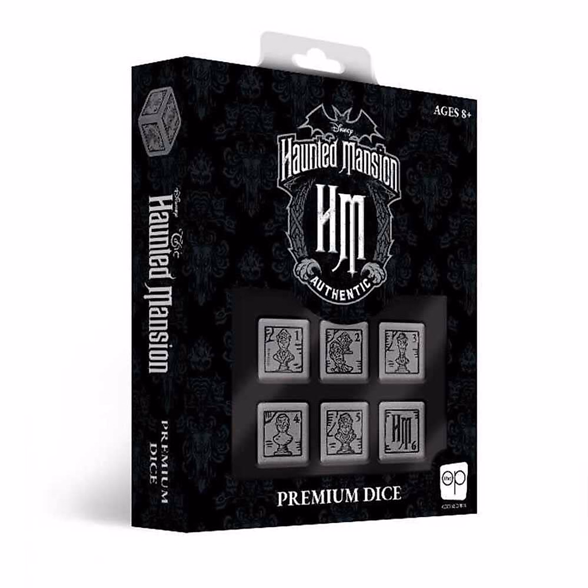 USAOPOLY Disney The Haunted Mansion Premium Dice Set | Collectible d6 Dice | Custom Dice with Collectible Tin Case | Officially Licensed Disney 6-Sided Dice