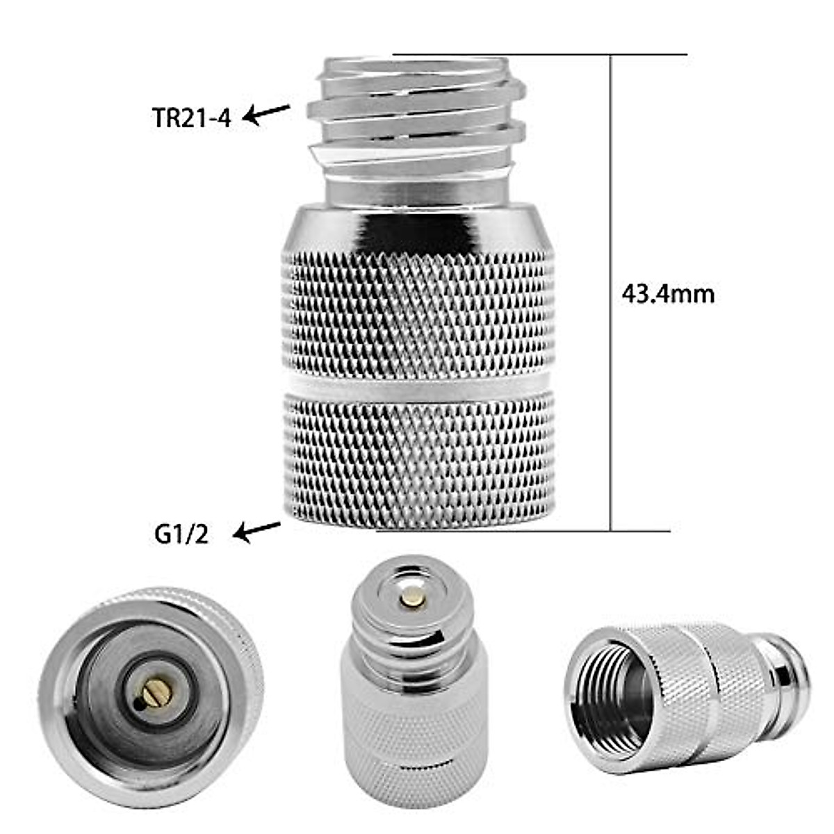 Fdit CO2 Cylinder Adapter,Air Fitting Quick Connect Coupler for TR21-4 Male Thread to G1/2 Type30 Female Thread