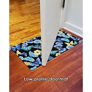 Toland Home Garden 800024 Blue Butterfly Summer Door Mat 18x30 Inch Spring Outdoor Doormat for Entryway Indoor Entrance