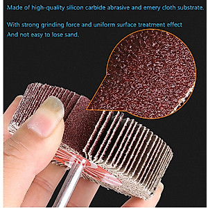 20 Pack Abrasive Flap Wheel Sander Set, Mixflor 2”X 1” X1/4” Shank Flap Wheels–5 Pcs of Each 60 80 120 and 240 Grits Aluminum Oxide Flap Wheel Sander for Drill