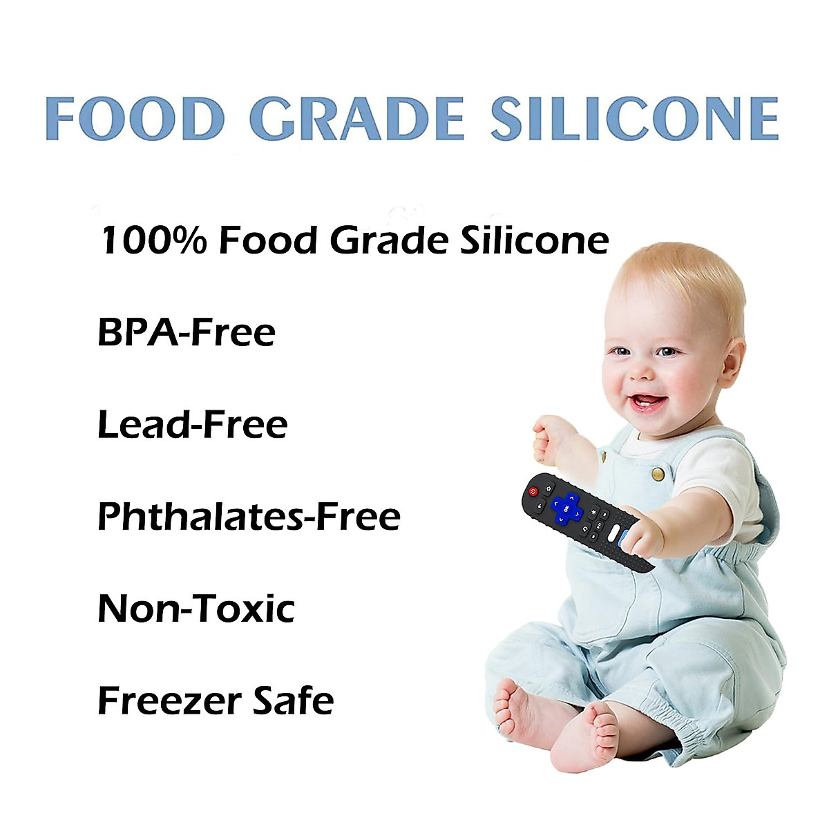 Baby Teether Toy, TV Remote Control Shape Teething Baby Toys for Infants, Baby Chew Remote Teether Toys for Babies 3-18 Months,BPA Free (Pink)