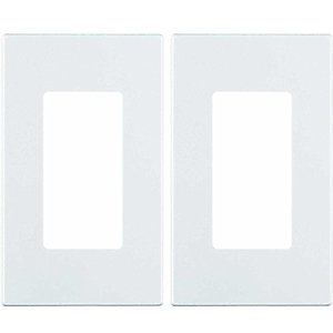 Leviton 80301-SW 1-Gang Decora Plus Wallplate Screwless Snap-On Mount (2 Pack, White)