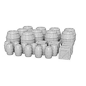 3DEGOS Barrels and Crates Set DND Terrain 28mm for Dungeons and Dragons, D&D, Pathfinder, Warhammer 40k, RPG, Miniatures, Age of Sigmar, Tabletop, D and D, Dungeons and Dragons Gifts