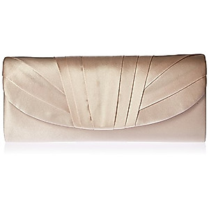 Jessica McClintock womens Angel Satin Tuxedo Flap Clutch Evening Handbag, Champagne, One Size US