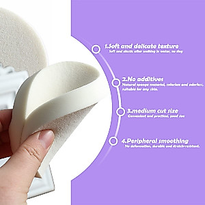 40 PCS Makeup Blenders Sponges Set, Use for Dry and Wet, Perfect for Full Face Curve Blending, Cream, Liquid, Powder Foundation Cosmetics, Latex Free & Soft & Flexible, Round