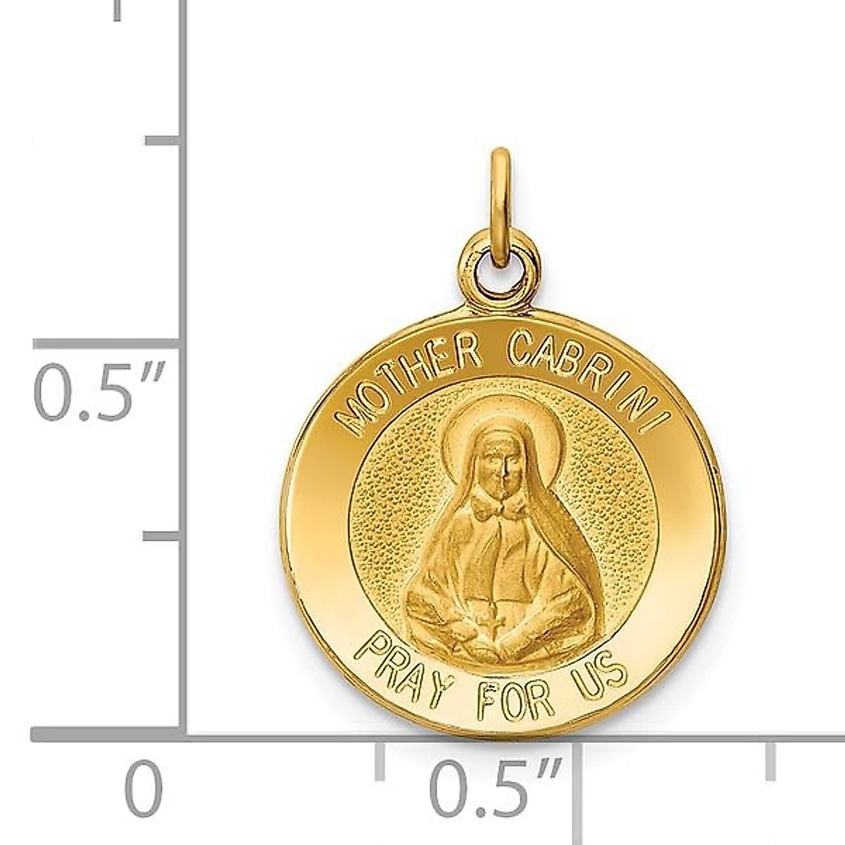 IceCarats 14K Yellow Gold Mother Cabrini Medal Necklace Charm Pendant Only
