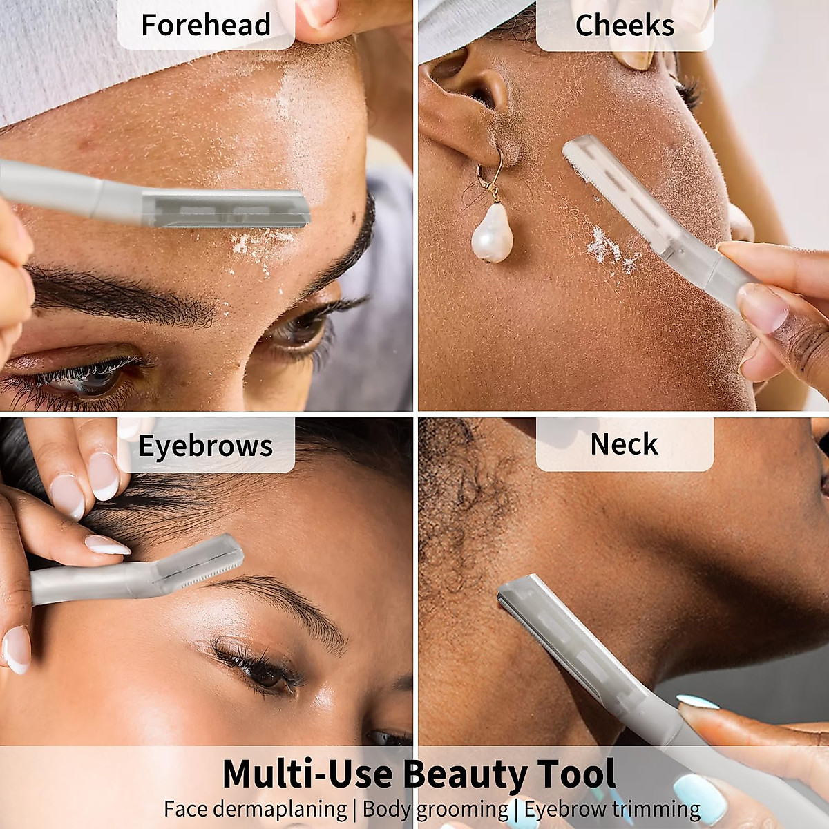 Face Razors for Women, Dermaplane Razor for Women Face, Eyebrow Razor, Facial Razor, Professional Dermaplaning Tool, Gentle Skin Exfoliation Microblades for Sensitive Skin, Peach Fuzz Remover, 5 Count