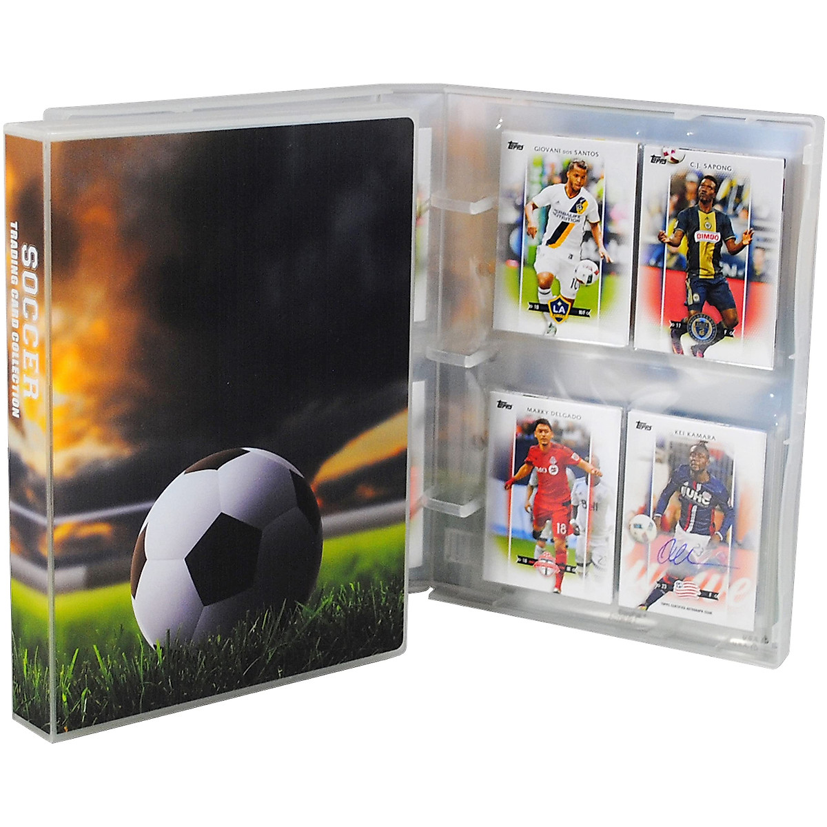 UniKeep Trading Card Binder With Soccer Theme - Card Collection Case With 100 Top Loading Pockets - For Baseball Cards, Soccer Cards, TCG, MTG, Pokemon, or Yugioh